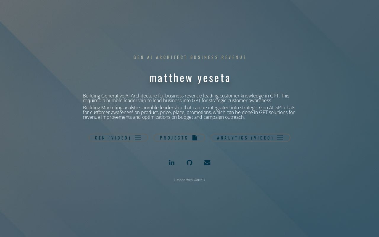 Matthew Gen AI Architect